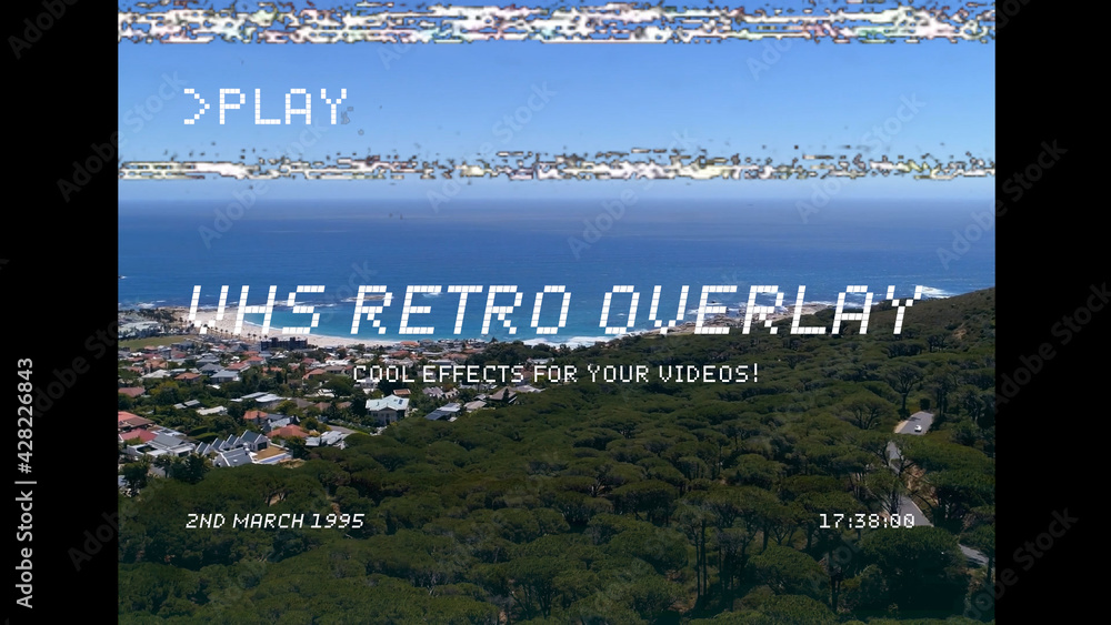 VHS Retro Overlay Titles Stock Template | Adobe Stock