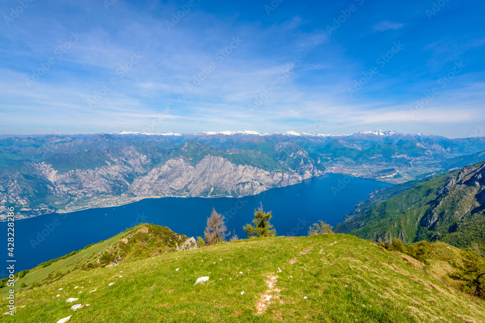 Fragment of a nice mountain view Garda Lake from the trail at Monte ... Fragment of a nice mountain view Garda Lake from the trail at Monte ...