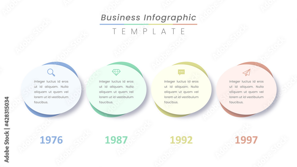 Infographic label design with icons and 4 options or steps ...