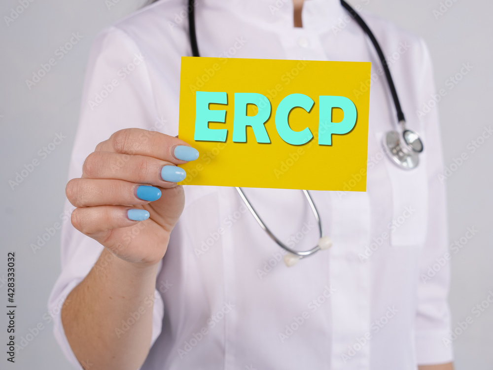 Healthcare concept meaning Endoscopic Retrograde Cholangiopancreatogram ...