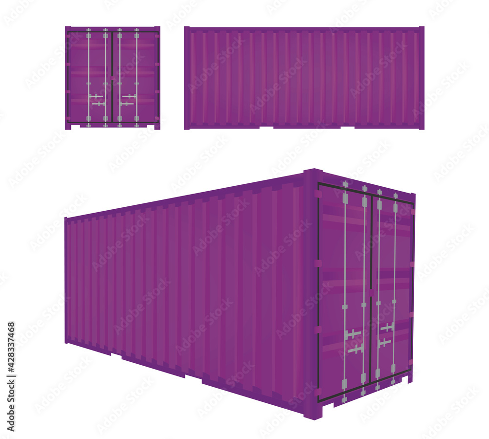 Purple cargo container. vector illustration Stock Vector | Adobe Stock