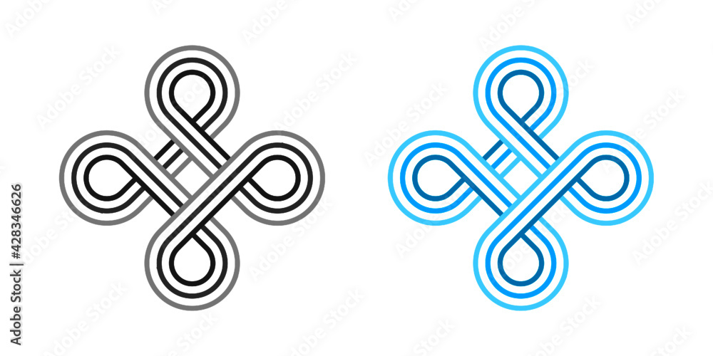 Interlaced shape design isolated on white background. Stock Vector ...