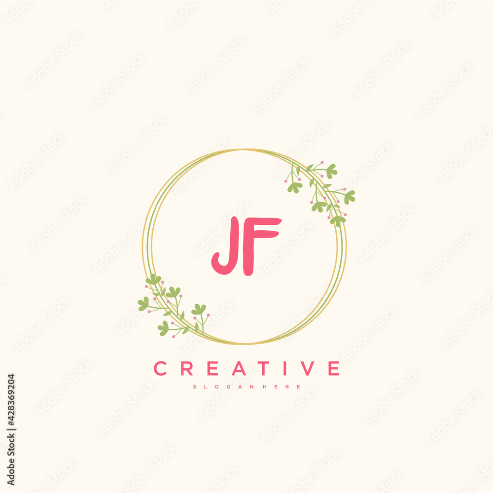JF Beauty vector initial logo, handwriting logo art design of initial ...