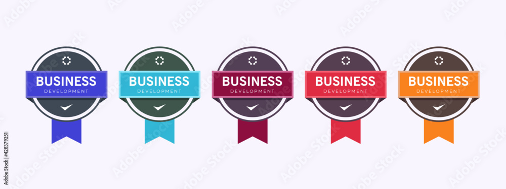 Business logo badge design template. Certified company training badge ...