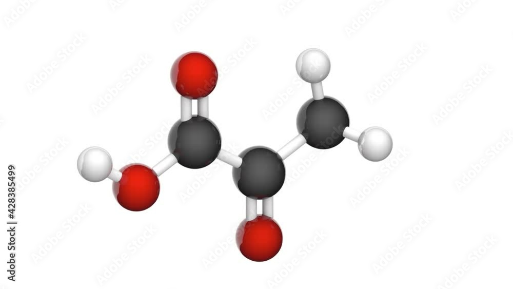 Vídeo do Stock: Pyruvic acid (C3H4O3) is an intermediate compound in ...