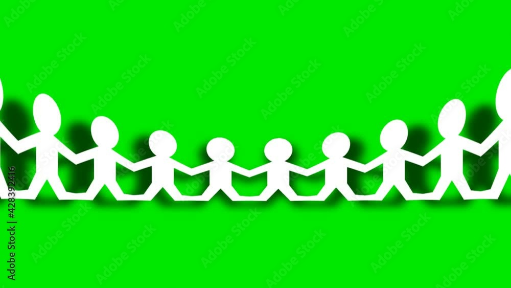 ANIMATED PAPER CHAIN PEOPLE Cut out people paper chain.2D animation.On ...