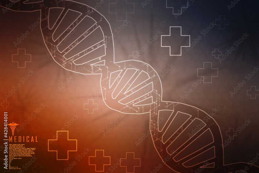 2d render of dna structure, abstract background Stock Illustration ...
