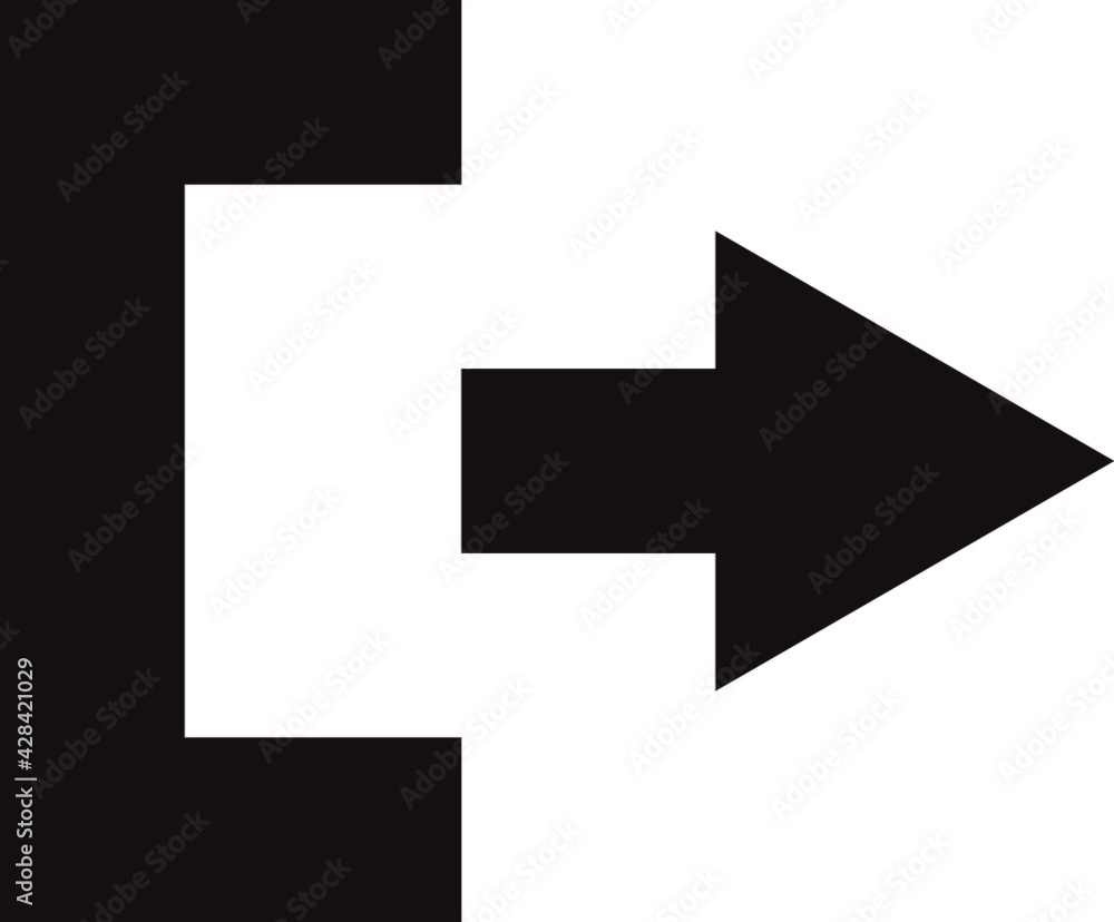 The Exit Icon Logout And Output Outlet Out Symbol Flat Vector Illustration Stock Vector