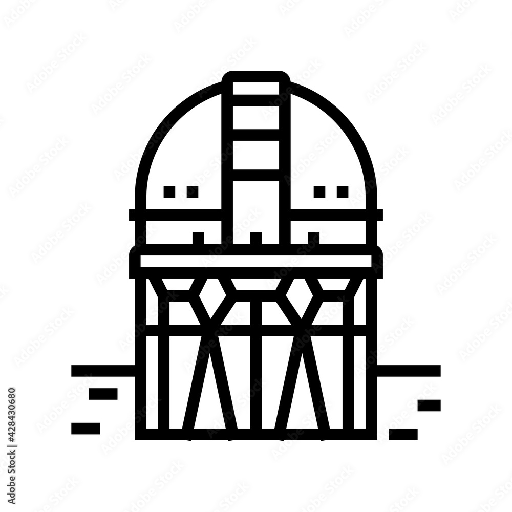 building planetarium line icon vector. building planetarium sign ...