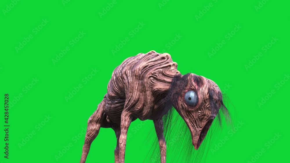 Quadrupedal Monster Green Screen Eats Front SCP Big Charlie 3D ...