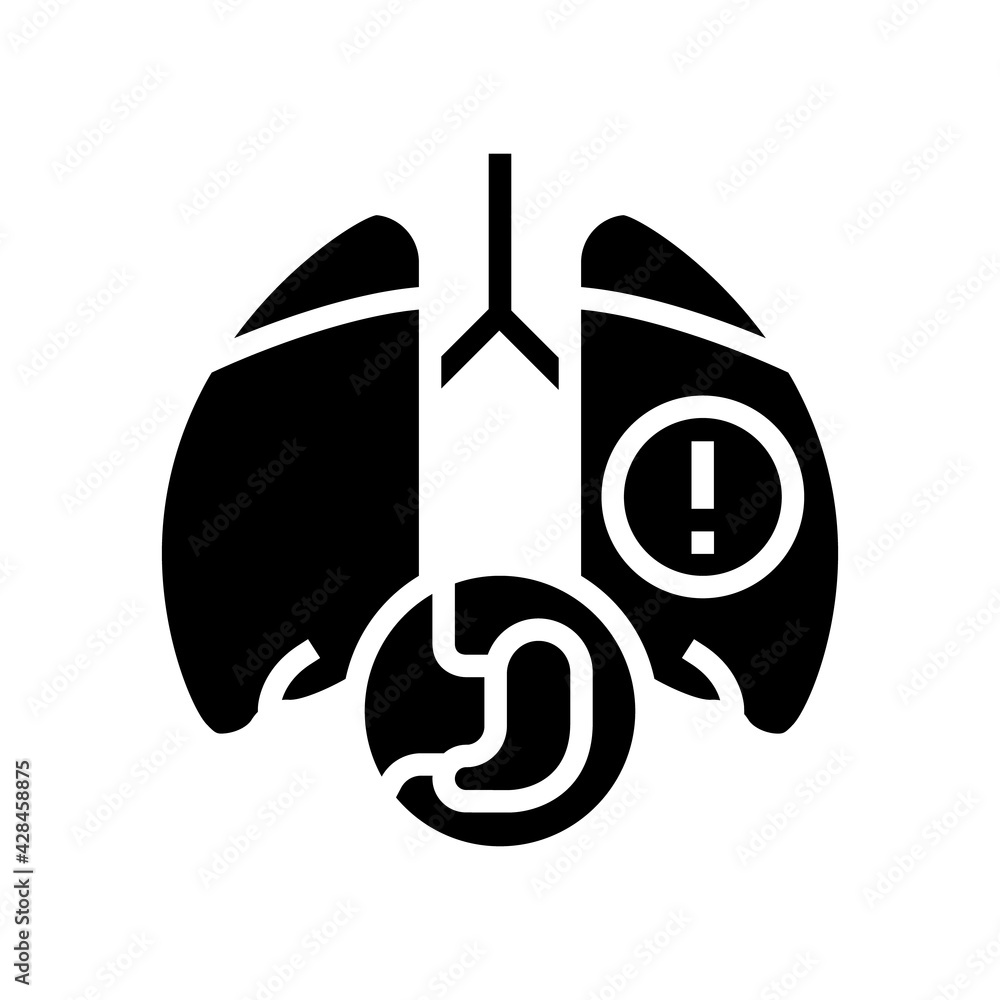 lung or breathing problems line icon vector. lung or breathing problems ...