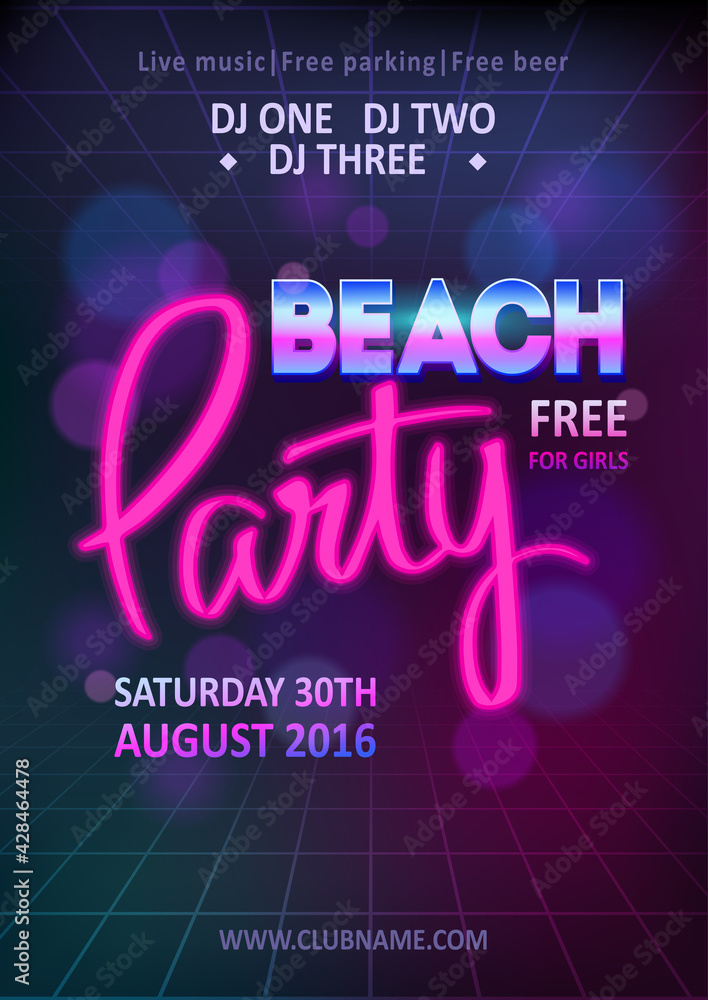 Night club show poster template design for print or web, media, poster ...