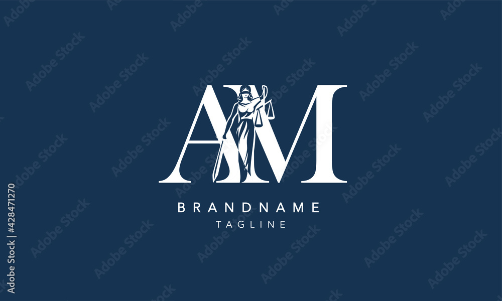 Vetor de AM Letter law legal logo design do Stock | Adobe Stock