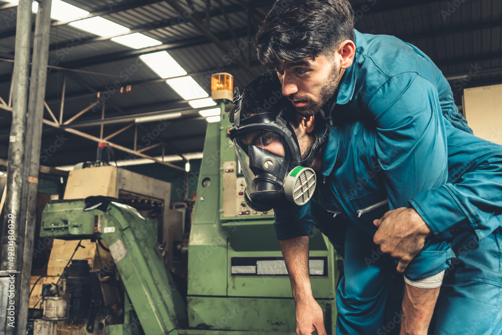 Skillful factory worker rescue his teammate out of poisonous gas ...