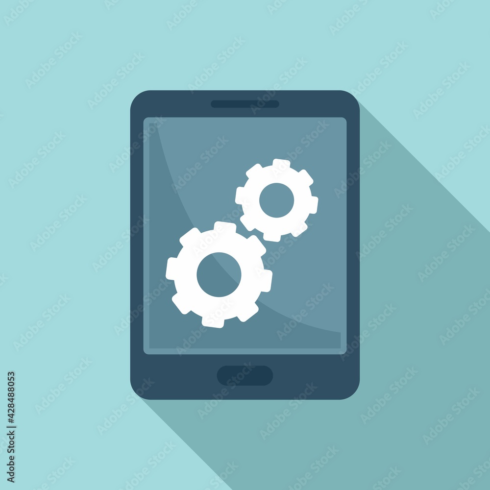 Update software tablet icon, flat style Stock Vector | Adobe Stock