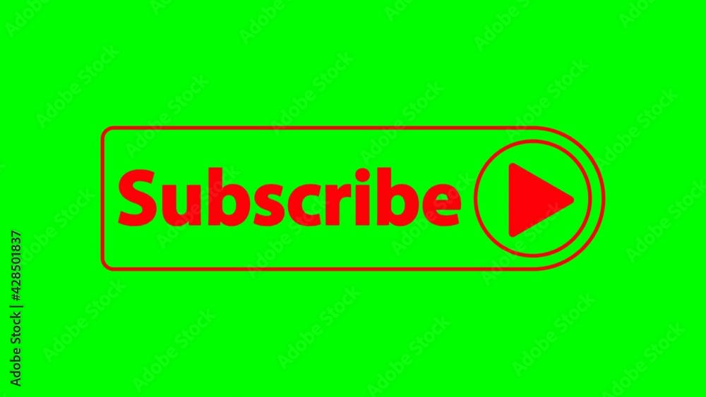 Animation of a subscribe button on green background. Video 4K Stock ...