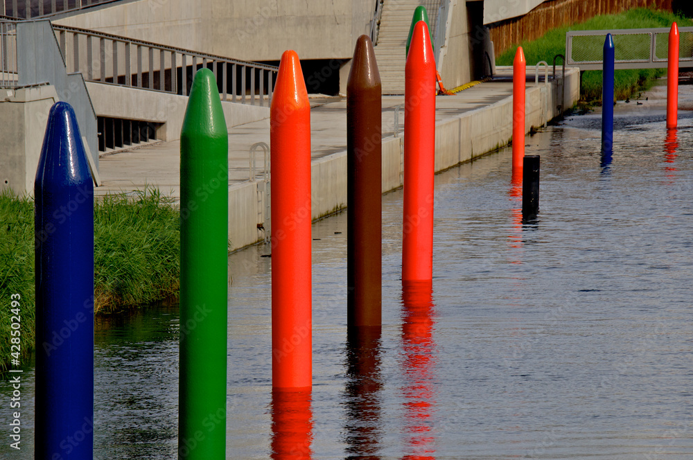 Crayon-shaped Bollards add color to dock area in Queen Elizabeth ...
