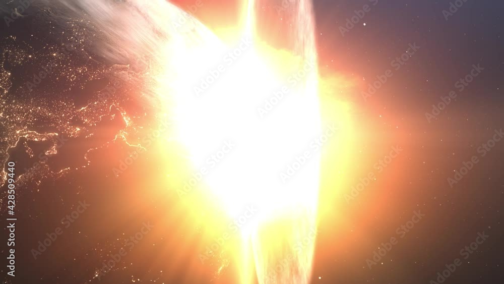 Nuclear Explosion outer Space View , Atom Hydrogen bomb explosion ...