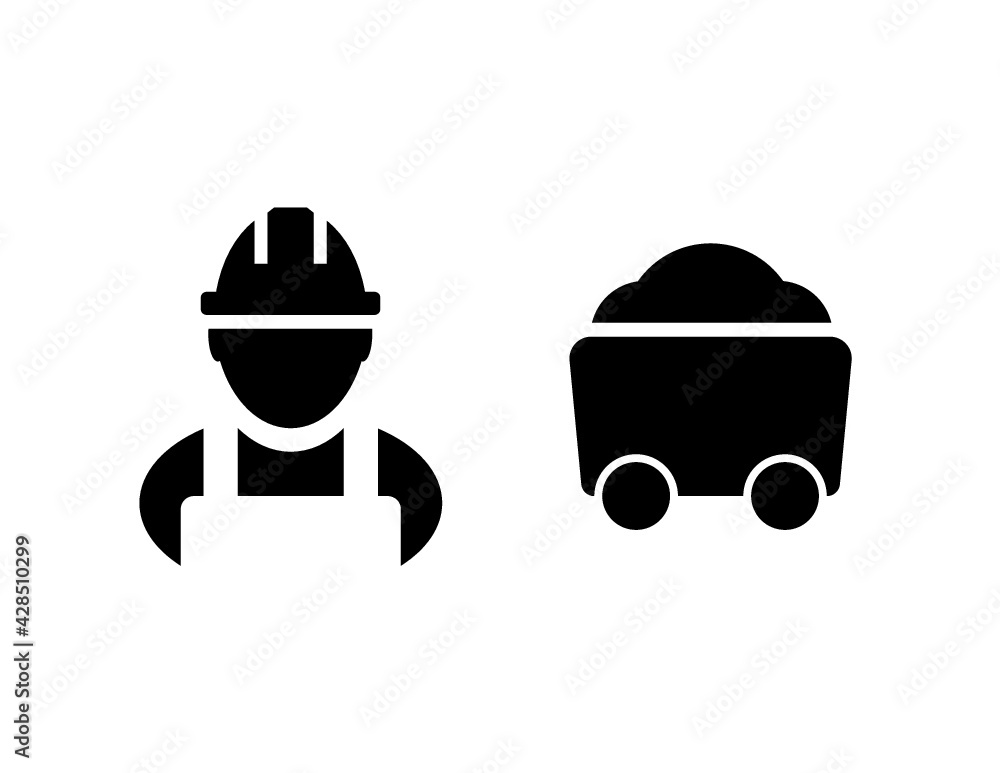 Icono obrero. Icono vagon de carga Stock Vector | Adobe Stock