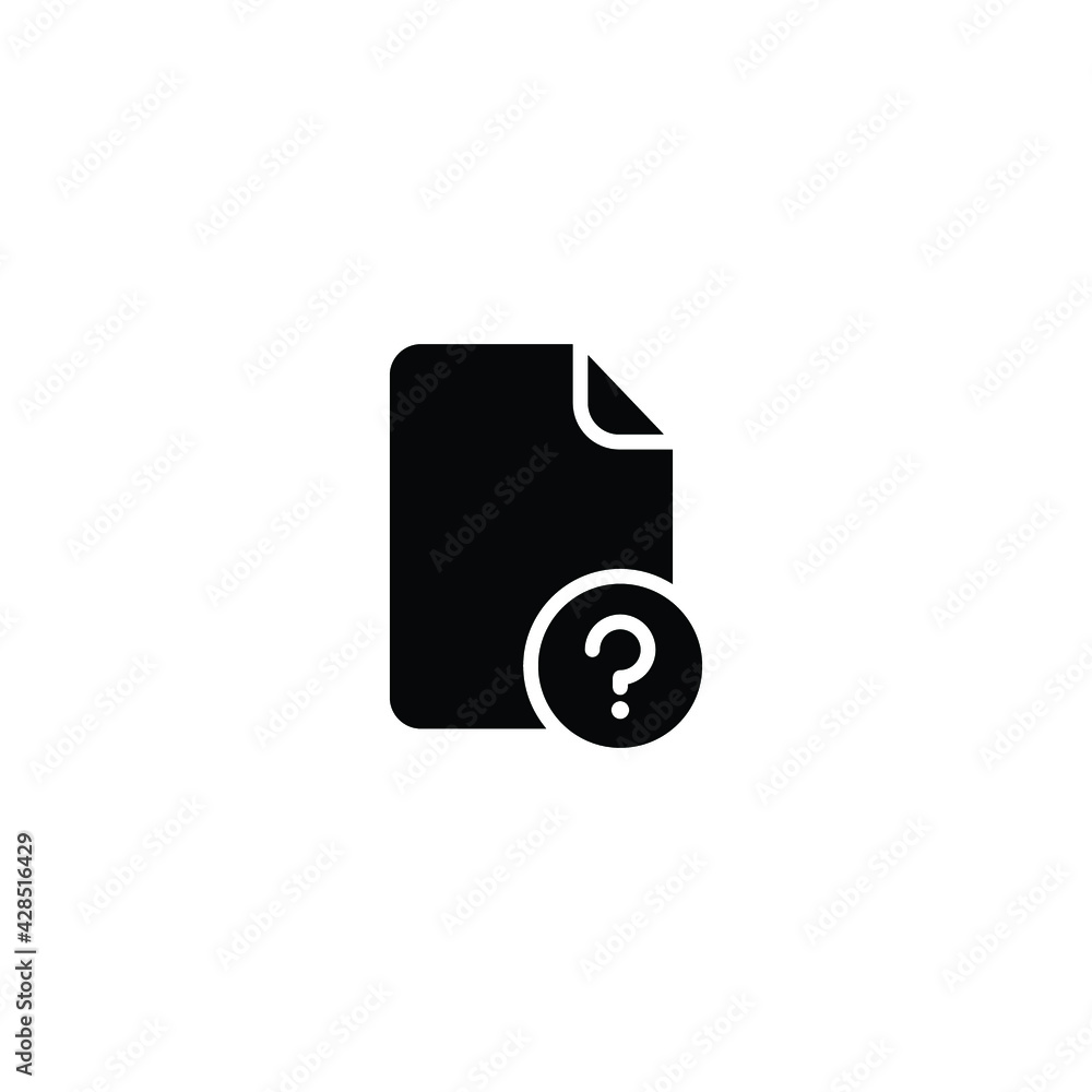 unknown file icon, paper, question mark. Unverified Documents file ...