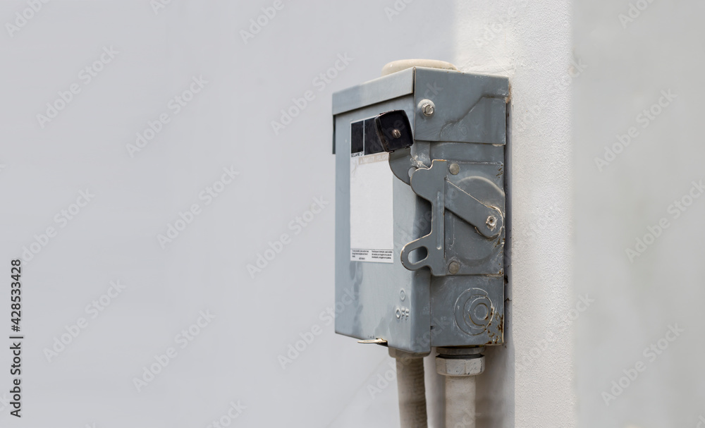 electrical safety switch box on isolate background.main electrical ...