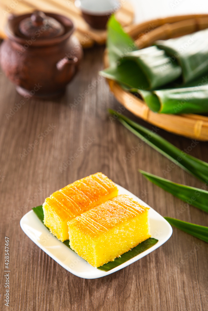 Kuih Bingka Ubi, traditional Malaysian Nyonya dessert sweet cake. Stock ...