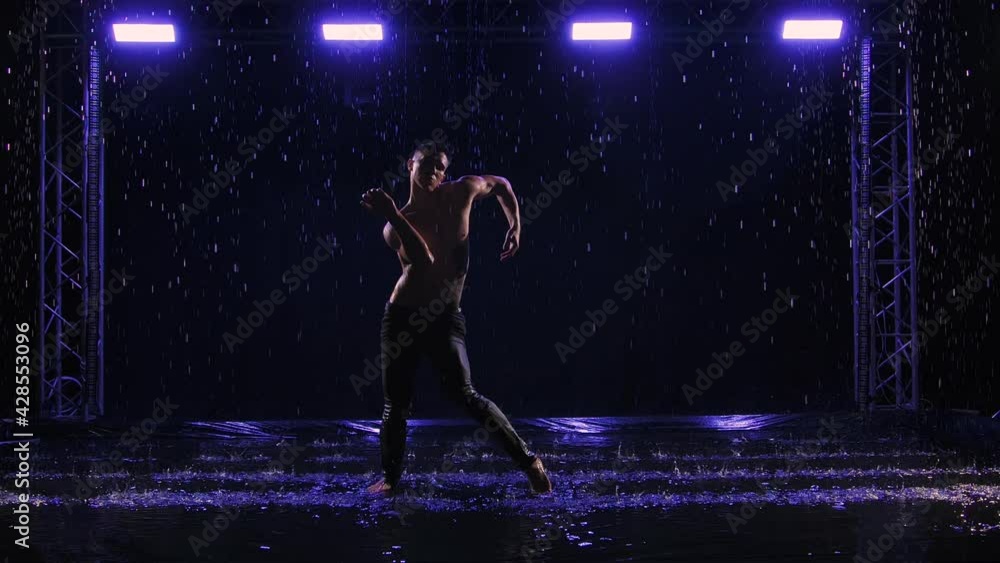 Contemporary Ballet Man Performs Elements Of Modern Choreography