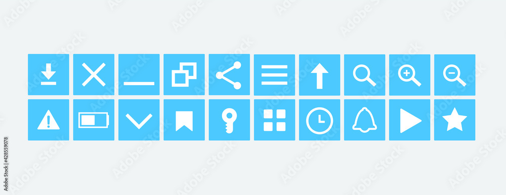 Browser interface icons. A set of icons for creating a browser ...