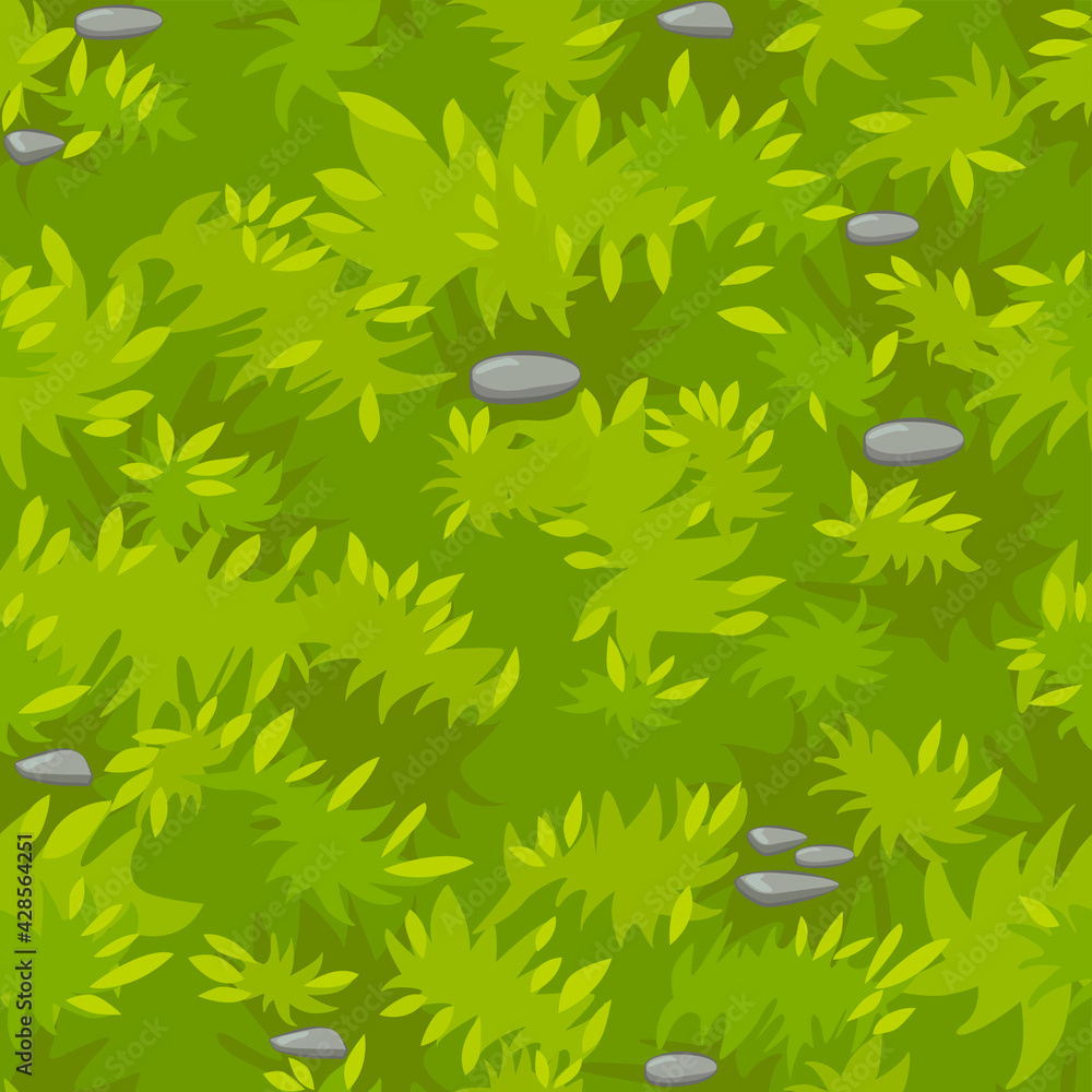 Seamless texture grass, texture green lawn with stones. Stock Vector ...