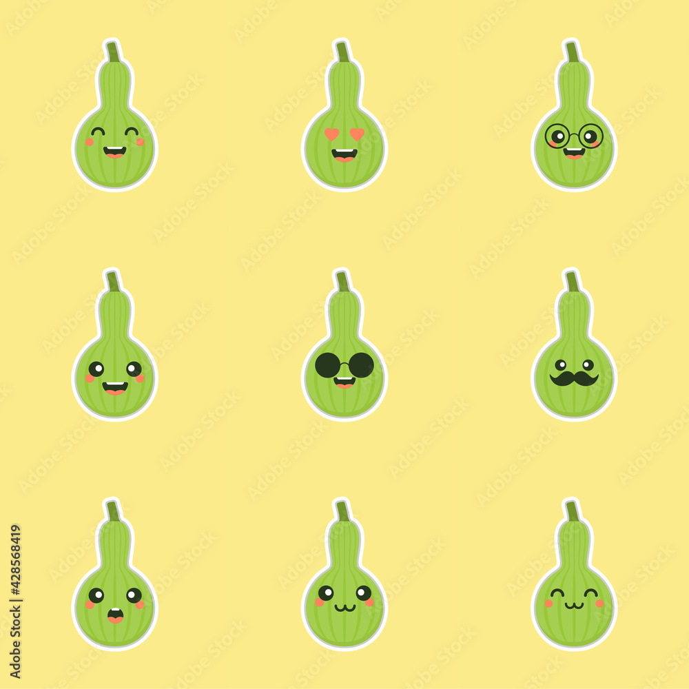 Calabash or Lagenaria siceraria , also known as bottle gourd cartoon ...