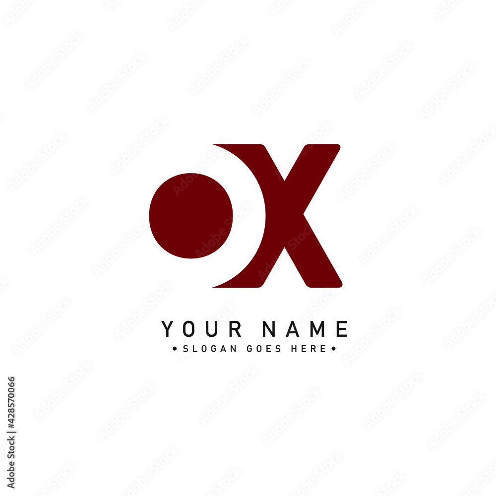 Initial Letter OX Logo - Minimal Business Logo Stock Vector | Adobe Stock
