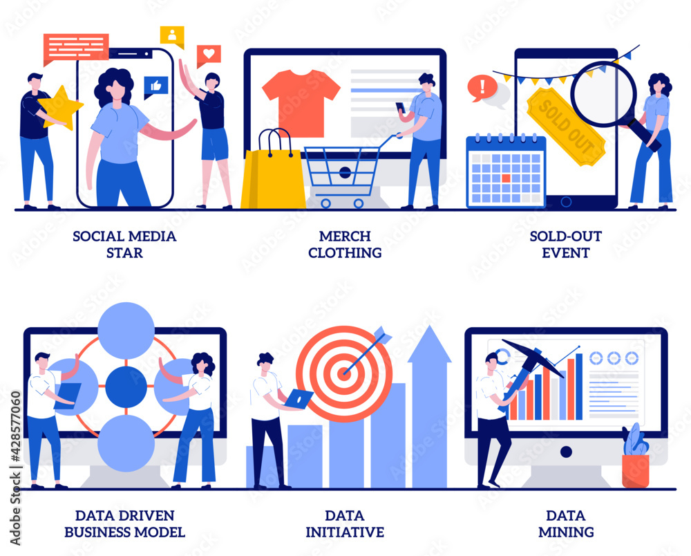Data driven business model, data initiative, data mining concept with ...
