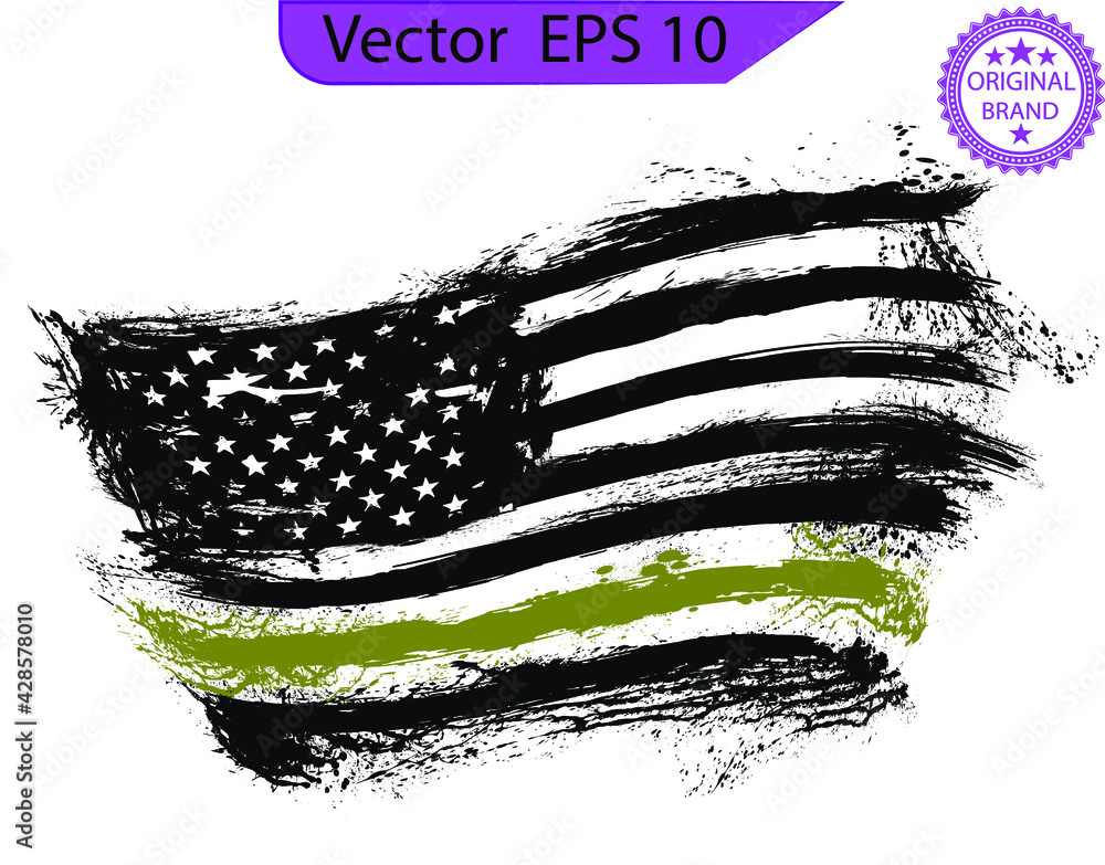 American Flag, USA Distressed and splash element Military Flag, US ...