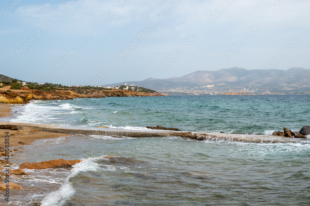 Soros beach on Antiparos Island. A wonderful beach with azure waters ...