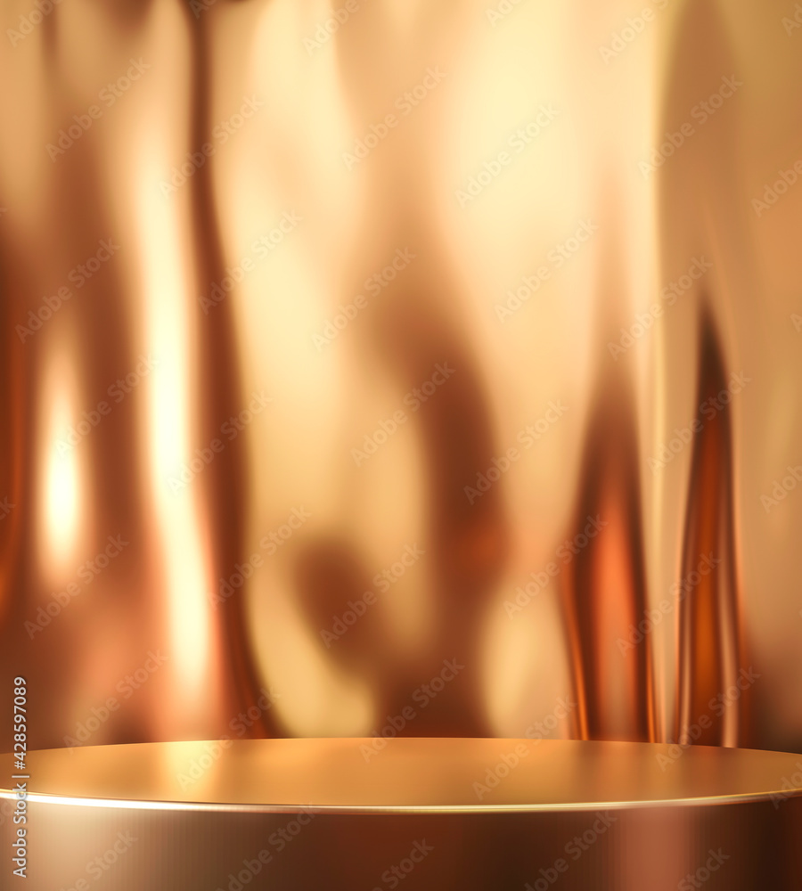 Gold product background stand or podium pedestal on luxury advertising ...
