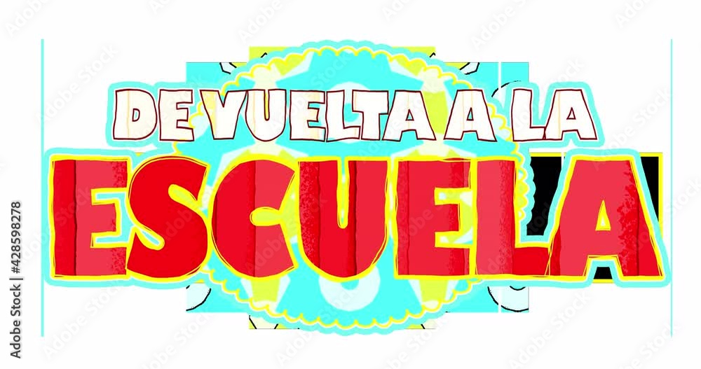 A simple sign that says BACK TO SCHOOL in Spanish on a transparent ...