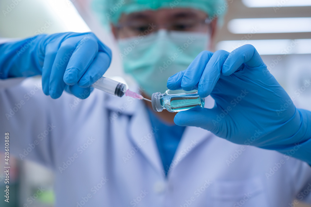 The Doctor are preparing a vaccine to be placed in sterile boosters for ...