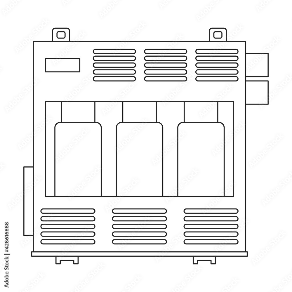 Transformer electric vector outline icon. Vector illustration elctric ...