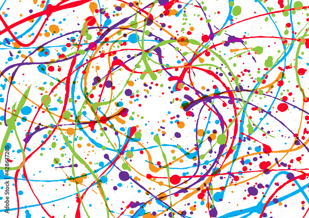 Abstract vector splatter paint color design background, illustration ...