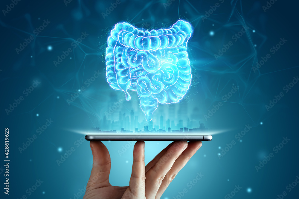 Foto de A holographic projection of an intestinal scan over a ...