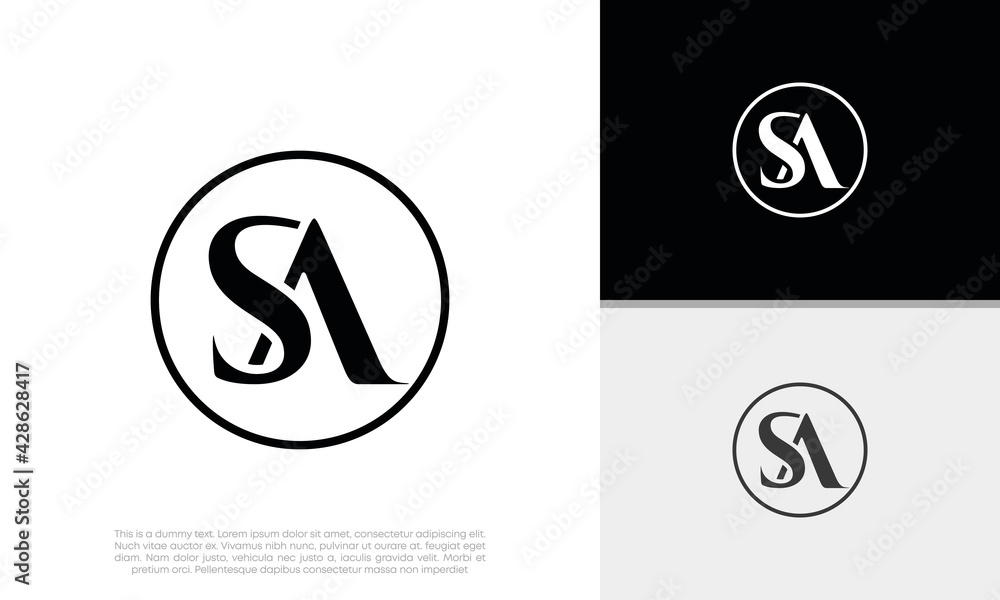Initials SA logo design. Initial Letter Logo. Stock Vector | Adobe Stock