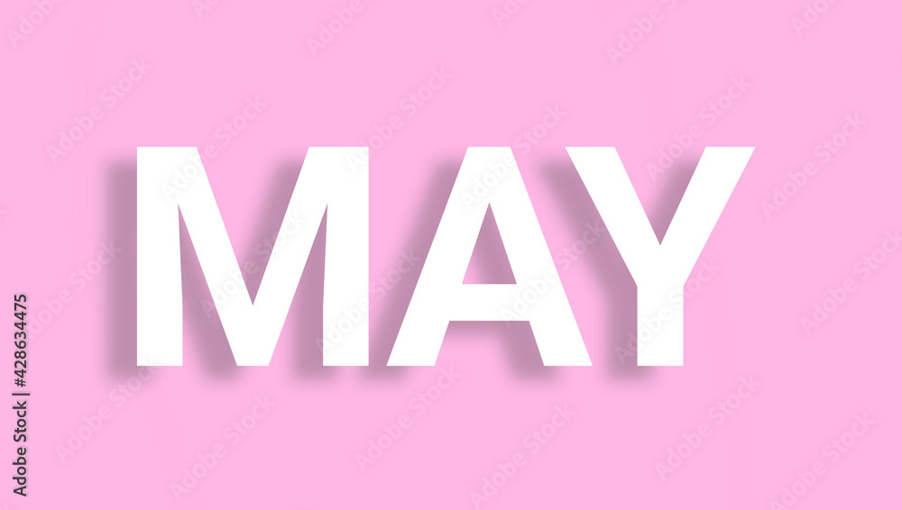 The Lettering and Design phrase of "MAY". May phrase for banner, fly er ...