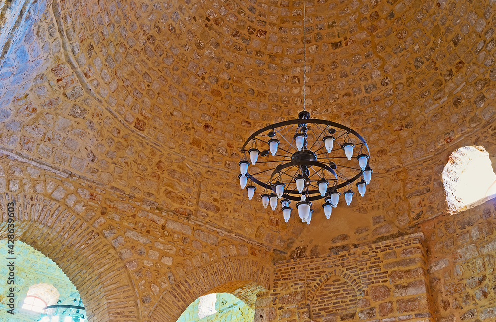 The cupola of old Ulu (Alaaddin, Yivliminare) Mosque in Antalya, Turkey ...