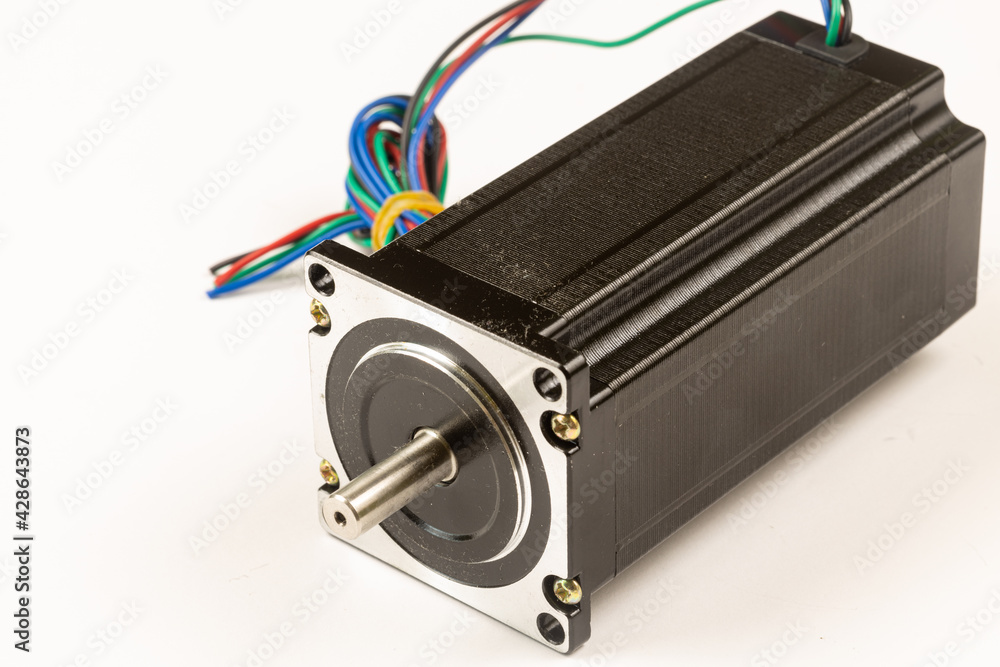 CNC microsteping stepper motor isolated above white background Stock ...