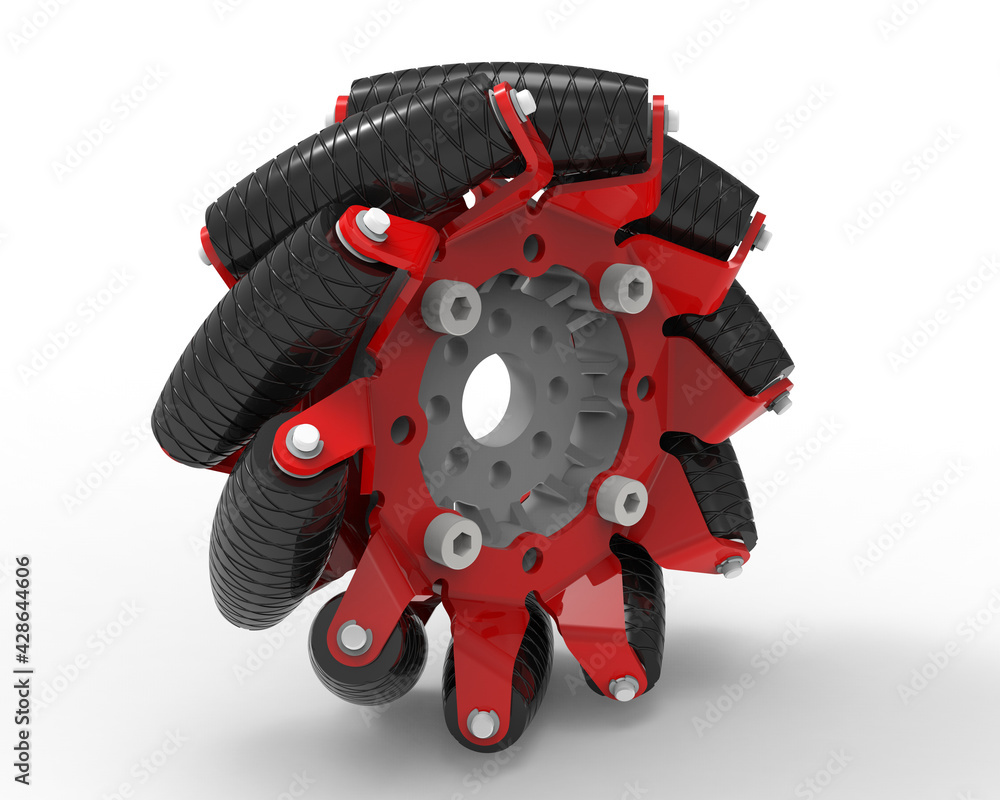 3D rendering - perspective view of an omni wheel design Stock ...