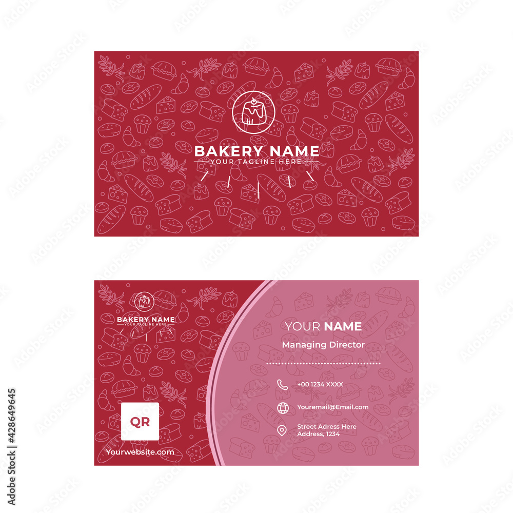Bakery business card template Design Stock Vector | Adobe Stock