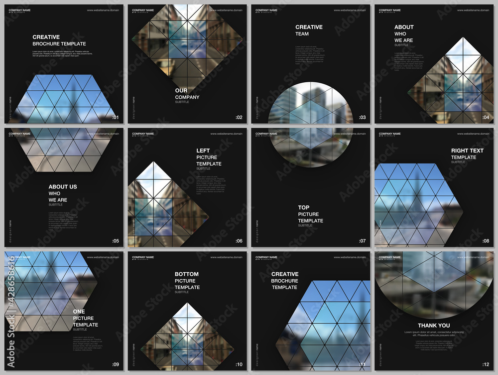 Brochure layout of square format covers design templates for square ...