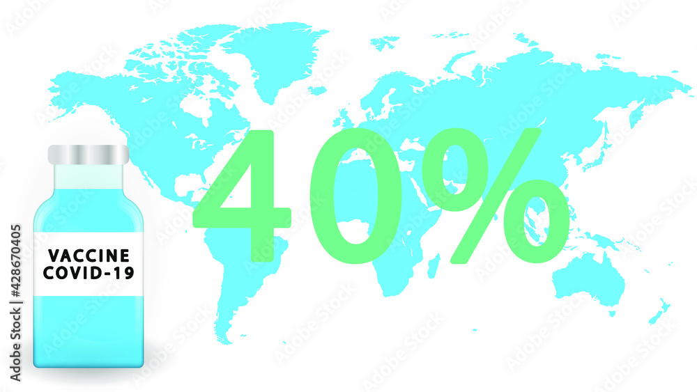 40 percent of vaccinated population.VACCINATION STATISTICS.world map ...