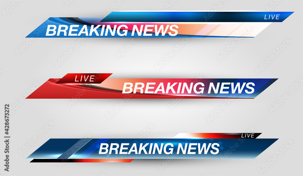 Lower Third TV News Bars Set Vector. Tv news bar. Television broadcast ...