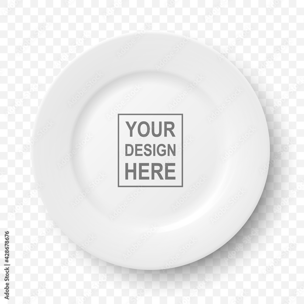 Vector 3d Realistic Ceramic, Porcelain Empty Dish White Plate Icon ...
